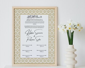 A4/A3 Nikkah Certificate Digital Nikkah Contract Template - Etsy
