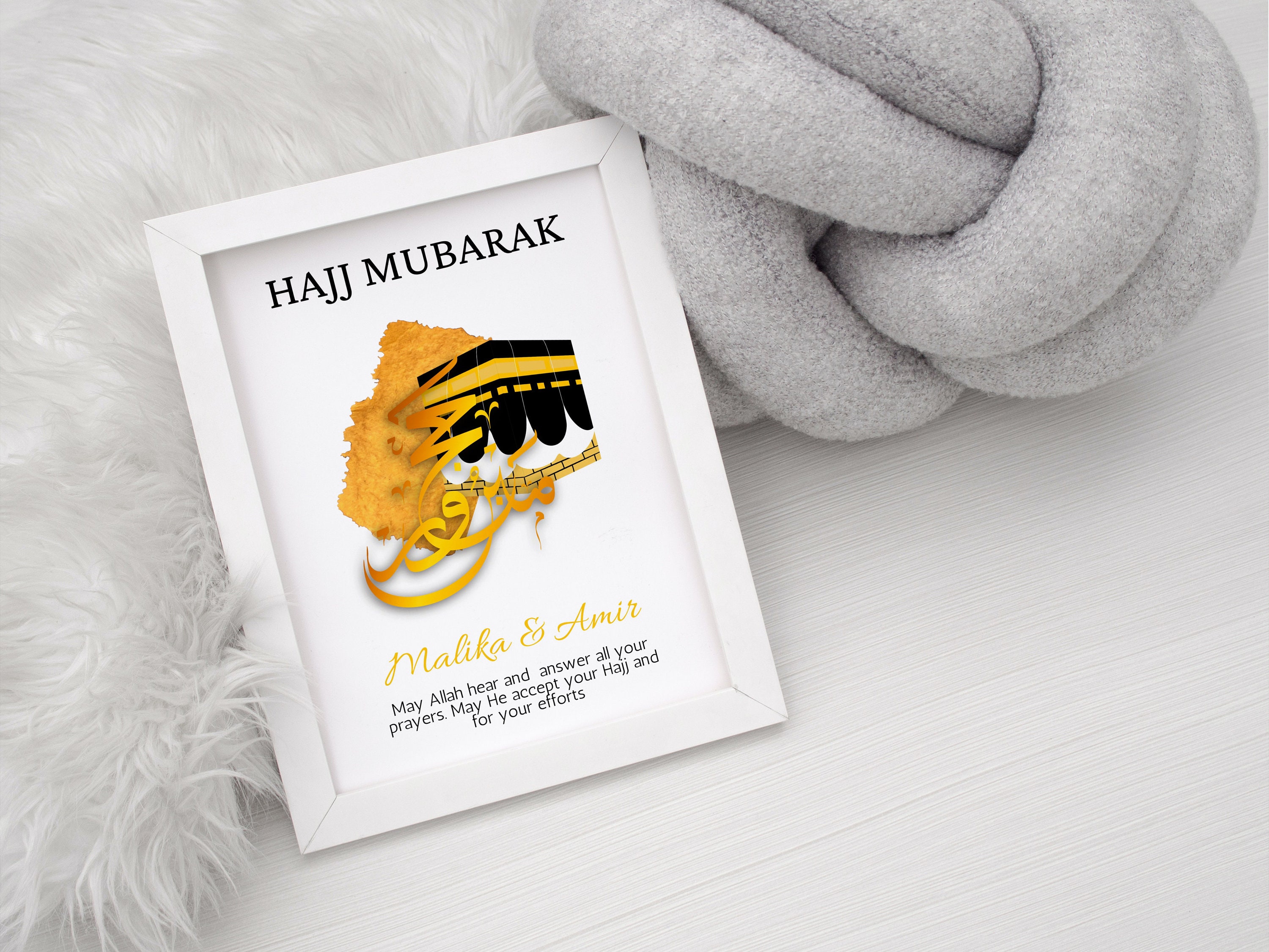 Personalized Couple Hajj Mubarak Template, Haj Gift, Digital Print ...