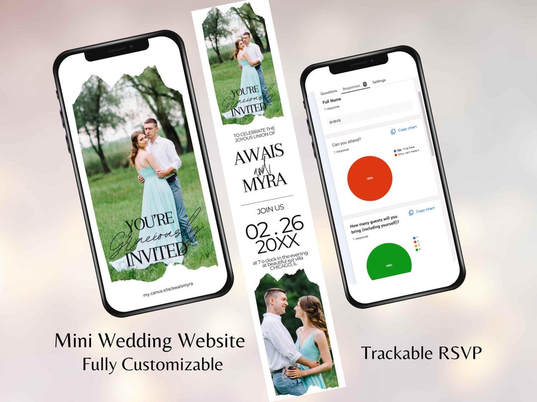 Wedding Mini Mobile Website Template, Wedding Invitation Template ...