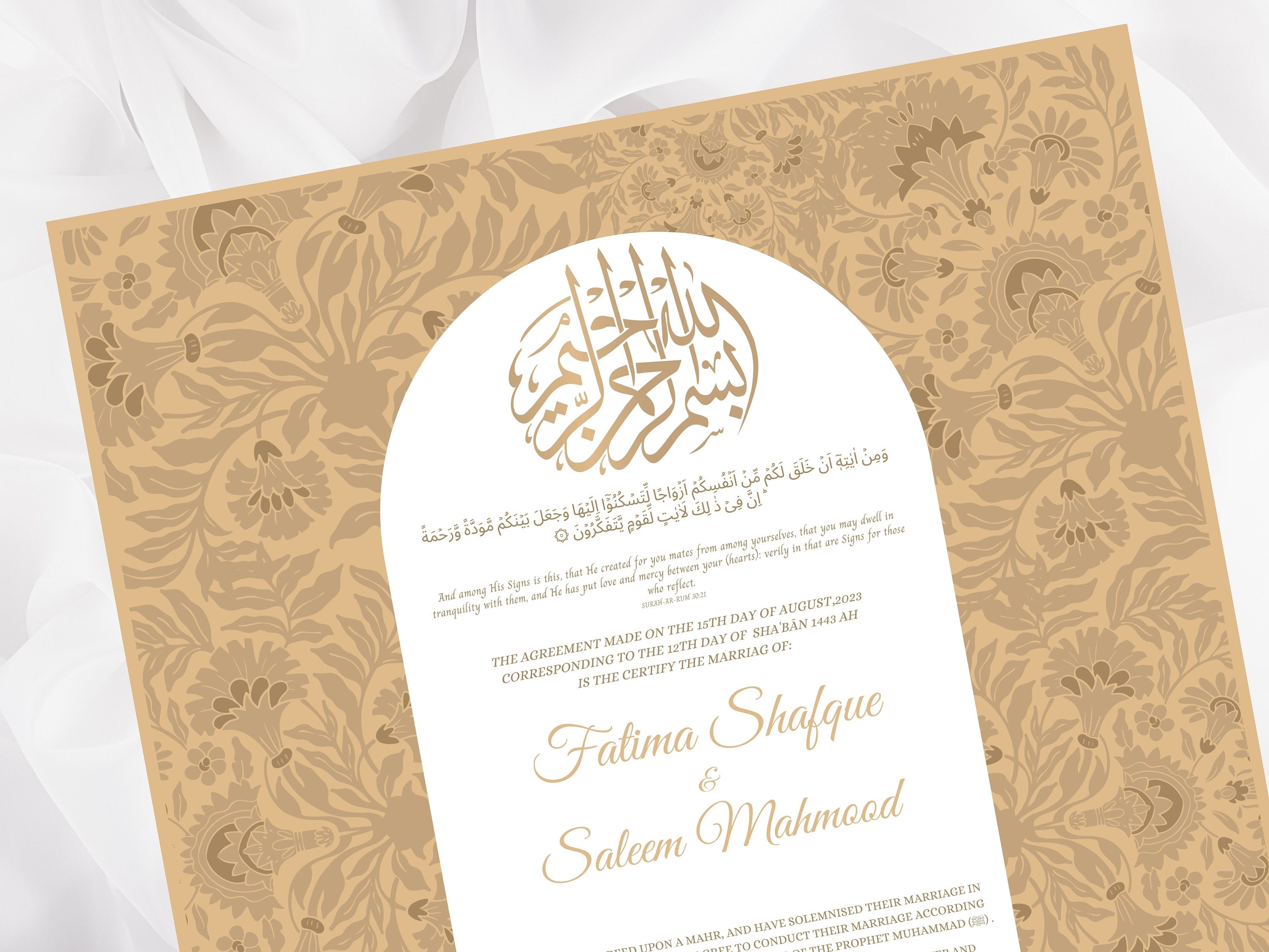 Nikkah Certificate Digital Download, Editable, Template, Muslim ...