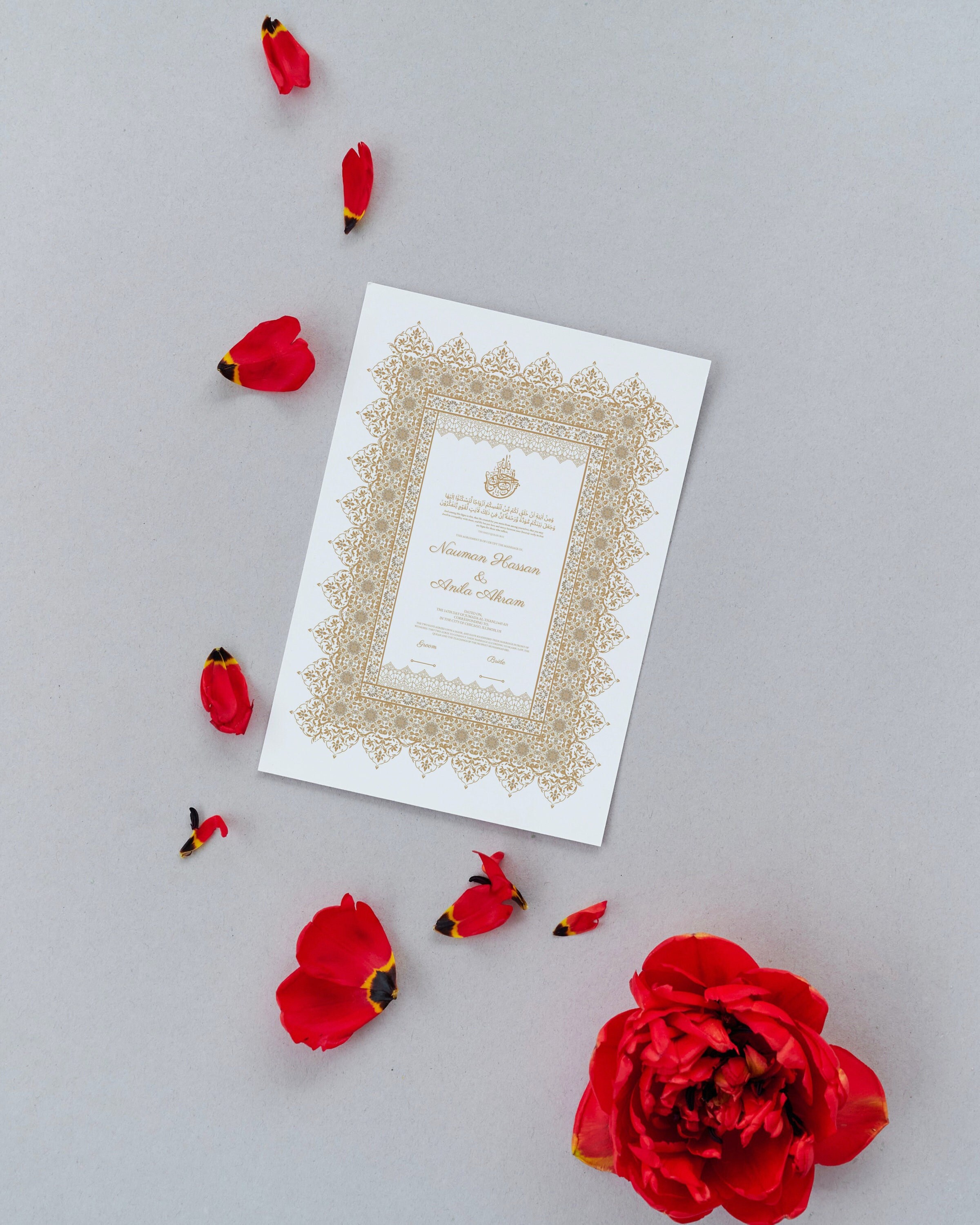 Nikkahnama | Custom Luxury Nikkah Contract | Mughal | Mughal | Inspired ...