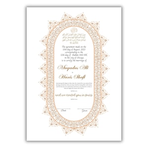 Nikah Contract, Nikkah Certificate, Digital Islamic Marriage Contract ...