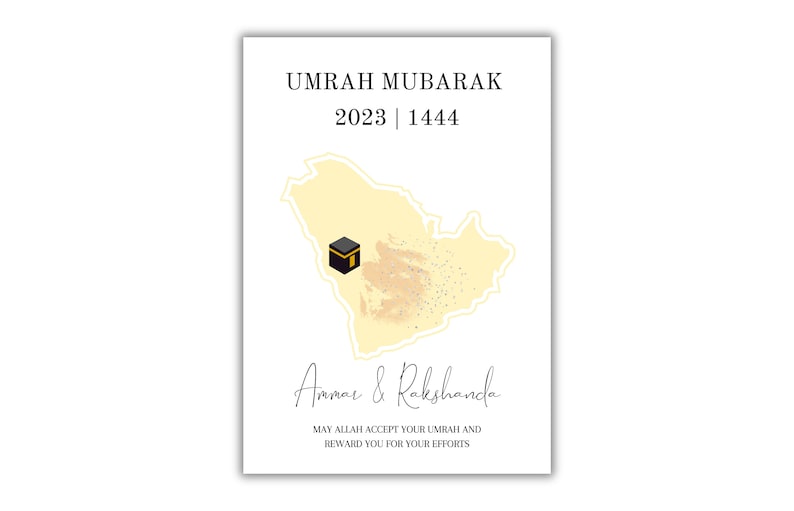 Personalized Umrah Mubarak Template, Umrah Gift, Digital Print , Umrah ...