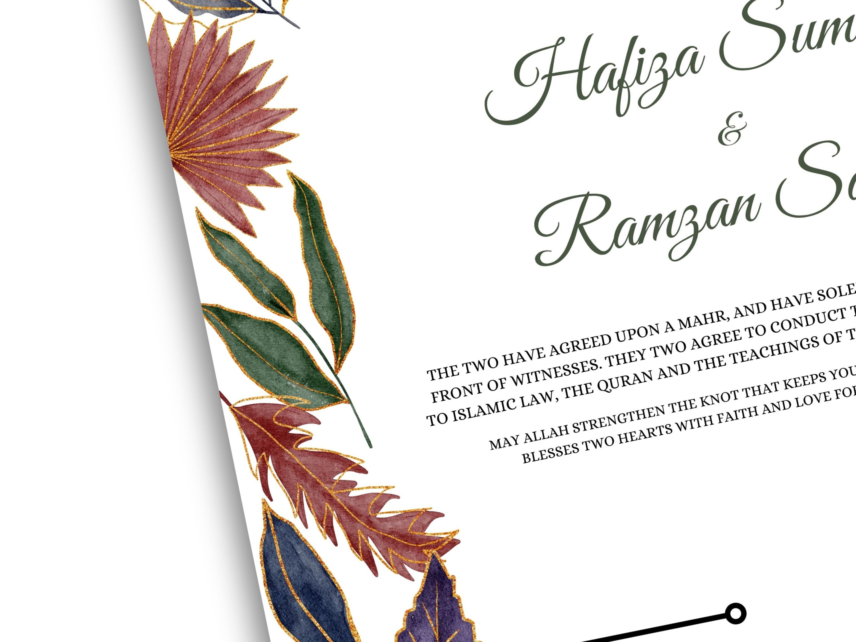 Nikkah Certificate Digital Download Personalised, A4, A3, Template ...