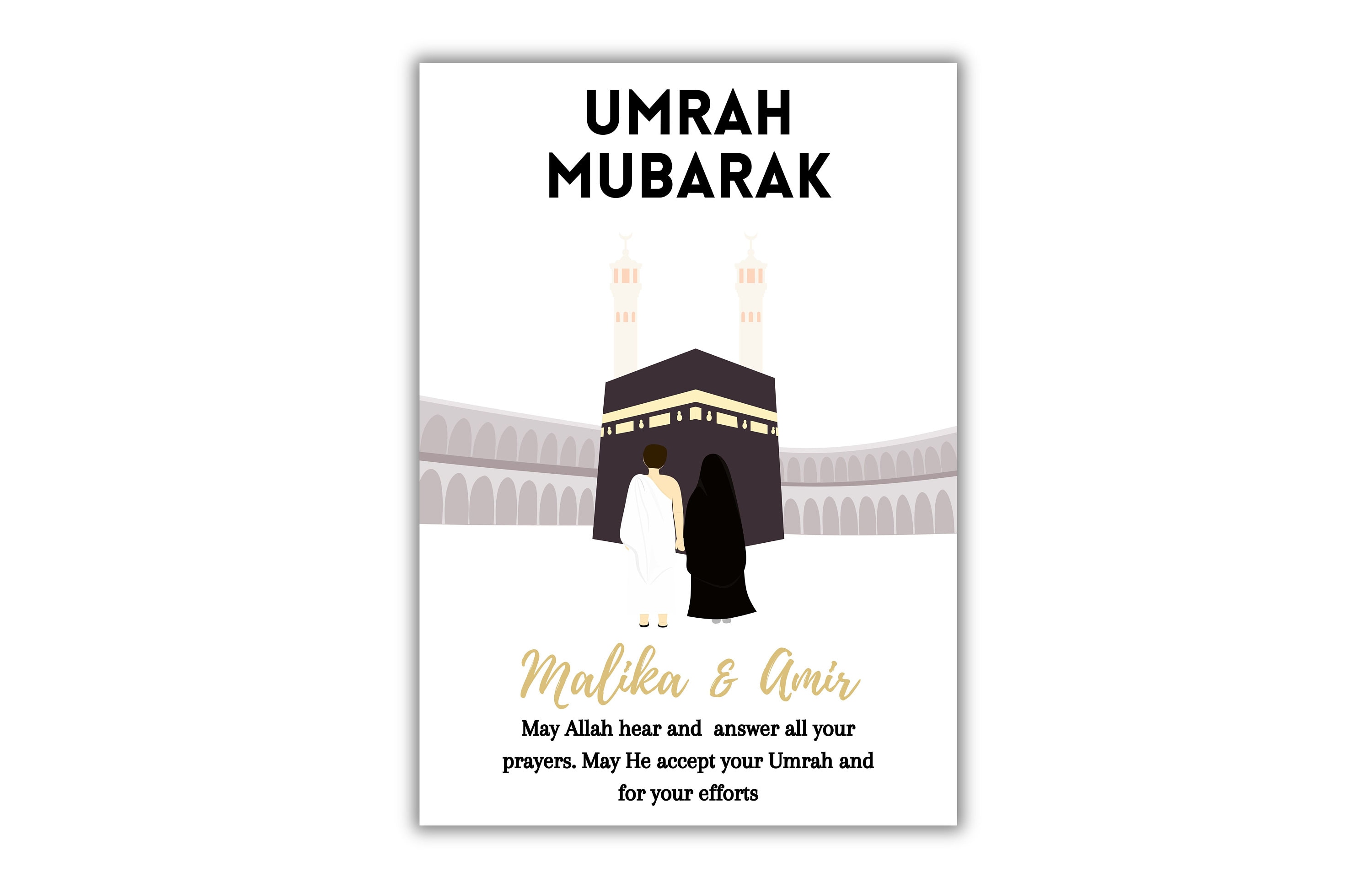 Personalized Couple Umrah Mubarak Template, Umrah Gift, Digital Print ...