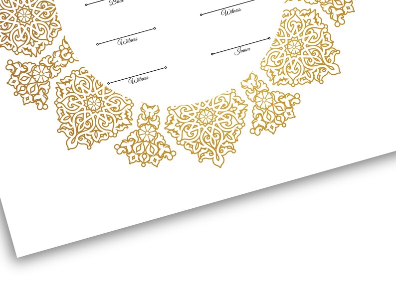 Luxury Gold A4/A3 Nikkah Certificate Template, Premium Gold Frame ...