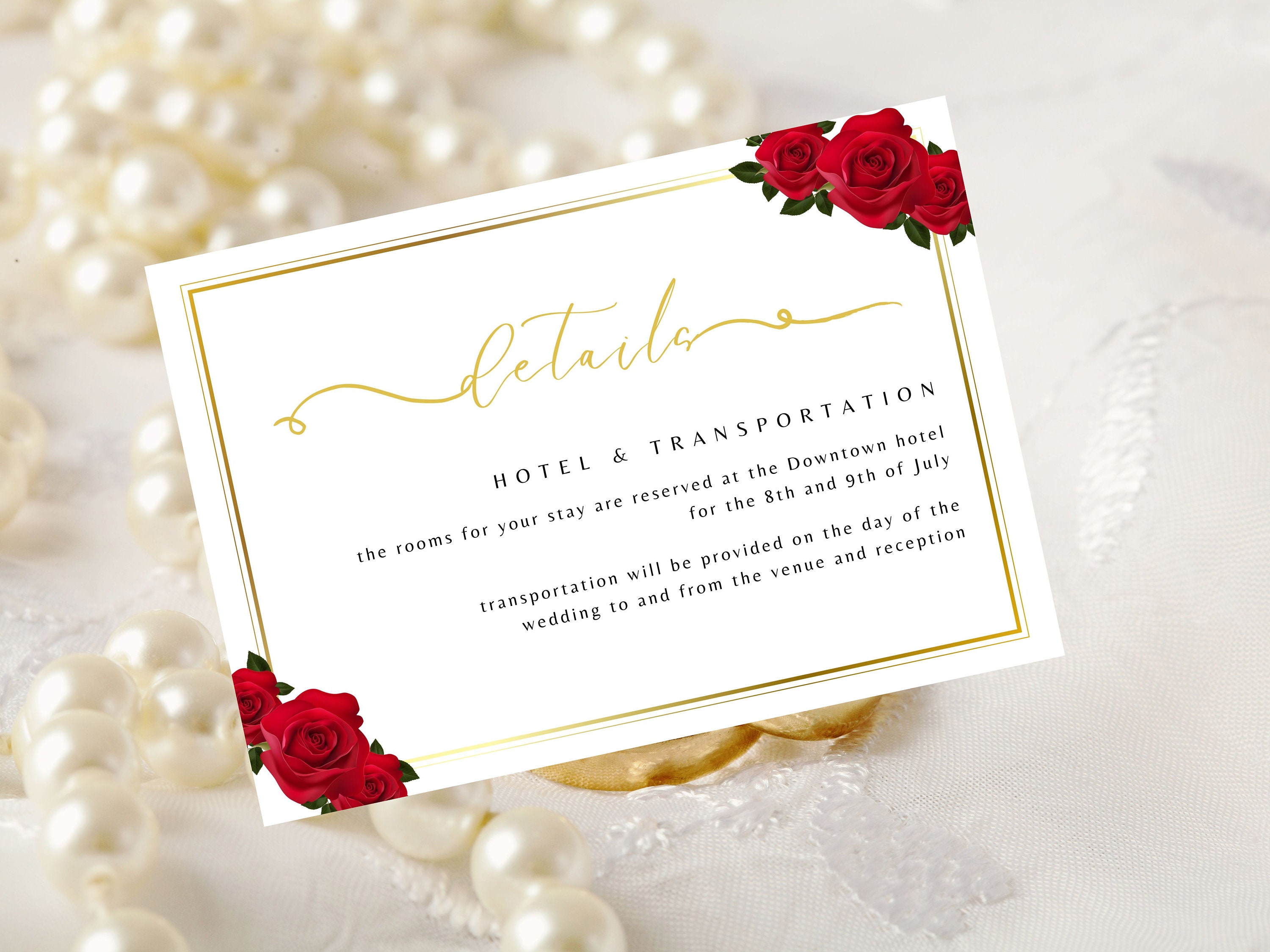 Red Rose Wedding Invitation Set, Red Rose RSVP, Dark Red Floral ...