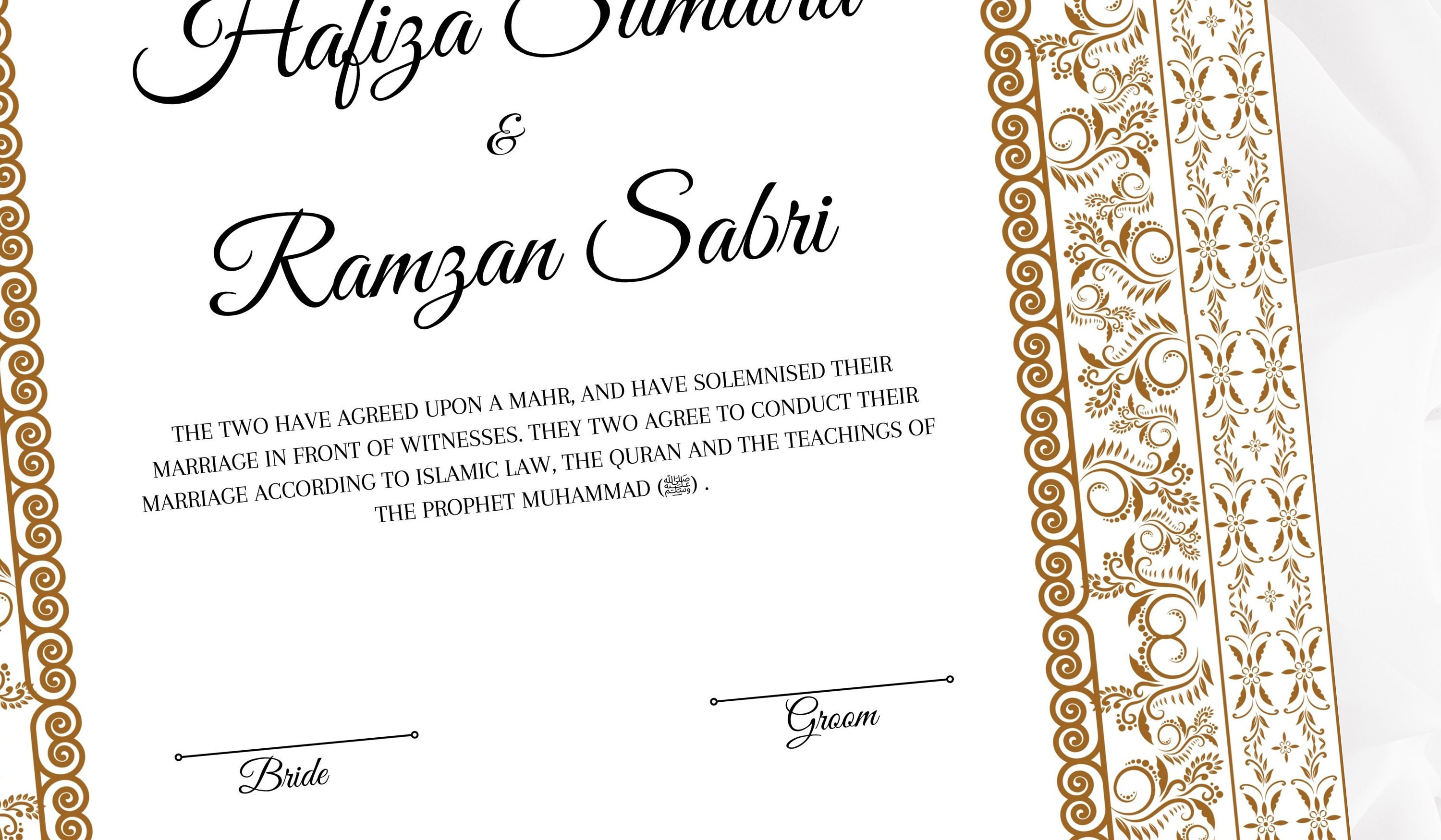 A3, A4 Muslim Agreement Digital Template. NN110 - Etsy