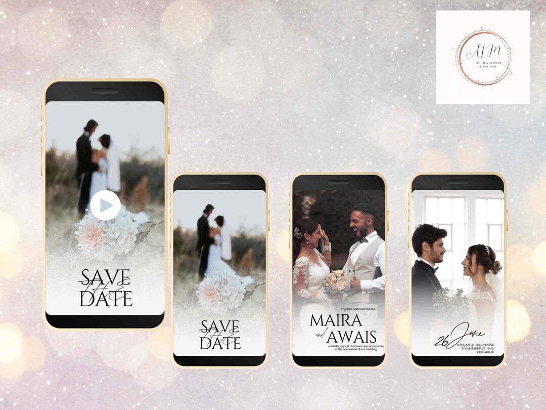 Wedding E-invite Video, Wedding Video Save the Date Template, Animated ...