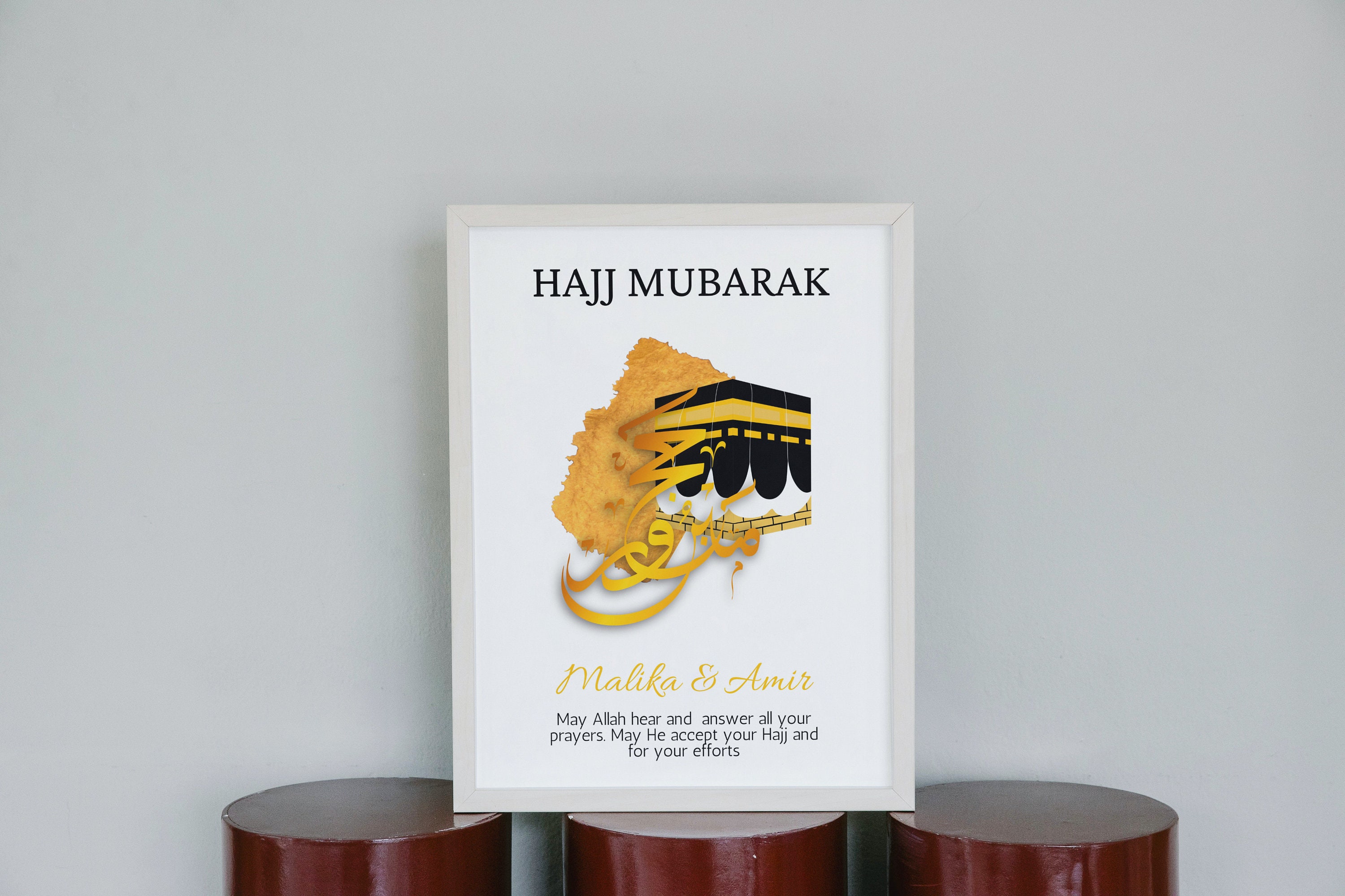 Personalized Couple Hajj Mubarak Template, Haj Gift, Digital Print ...