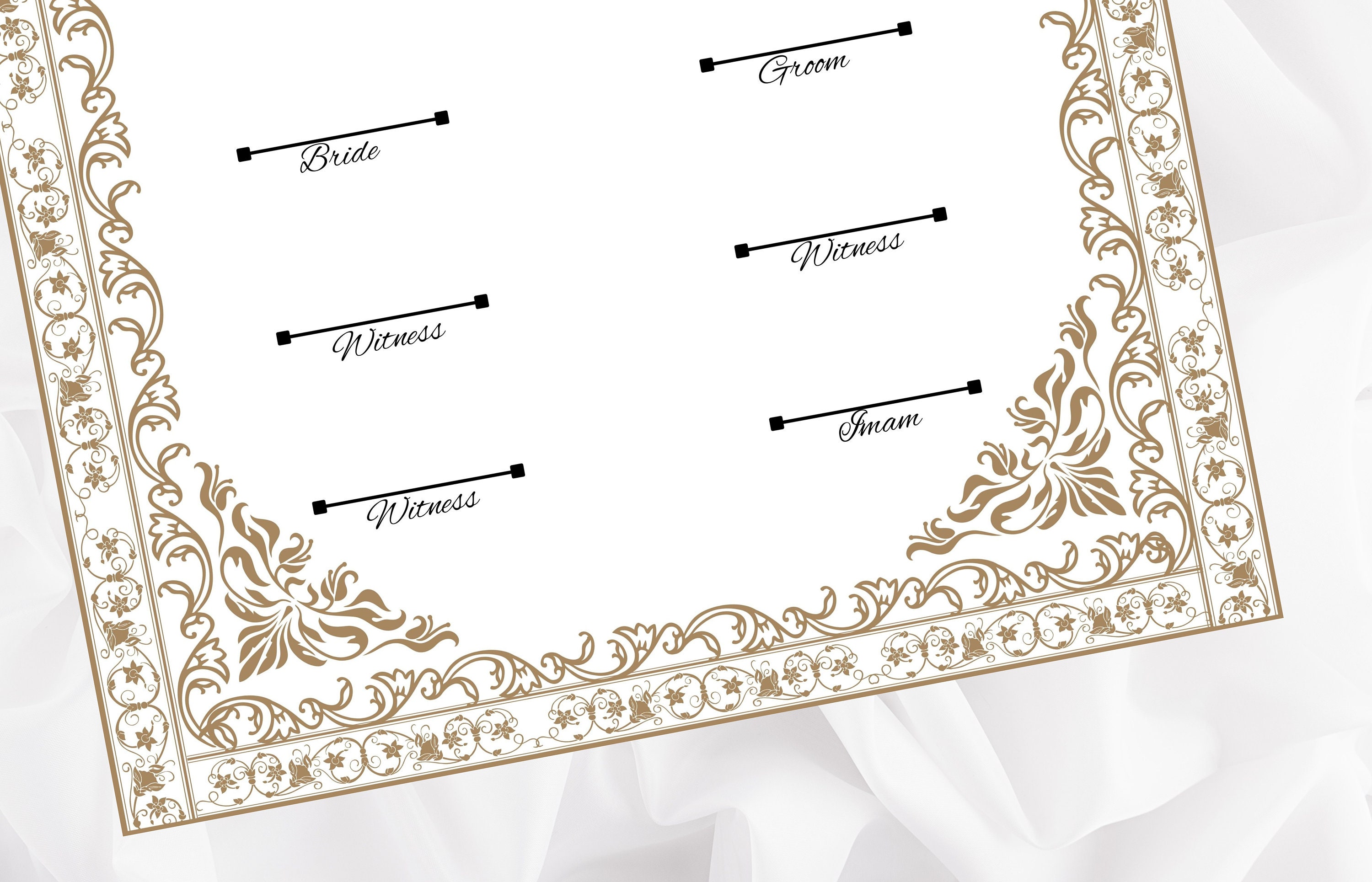Nikkah Nama Template, Contract Certificate, Muslim Wedding Certificate ...