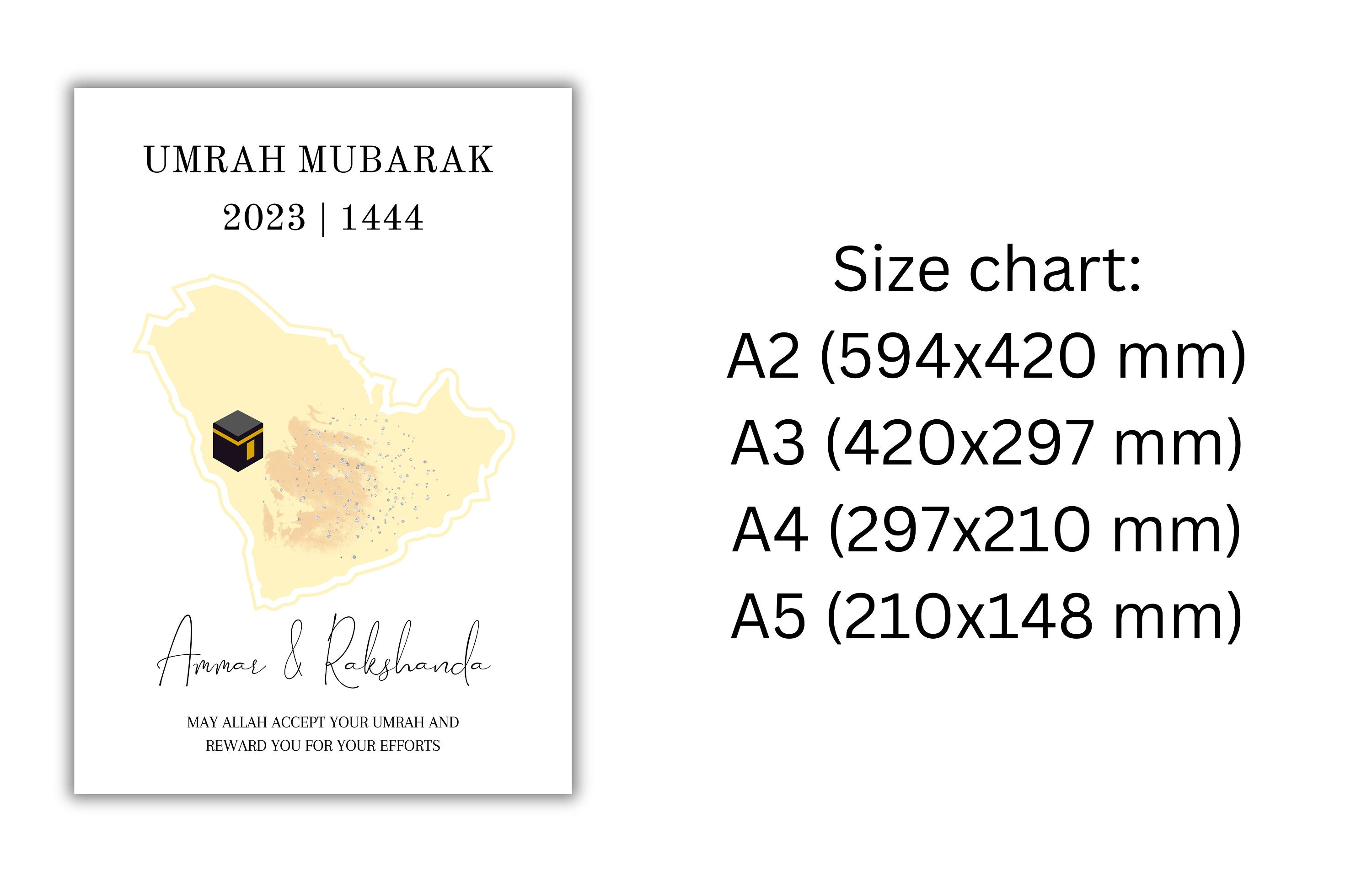 Personalized Umrah Mubarak Template, Umrah Gift, Digital Print , Umrah ...