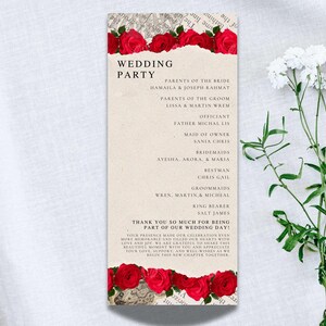 Elegant Wedding Program Template, Modern Ceremony Service Program ...
