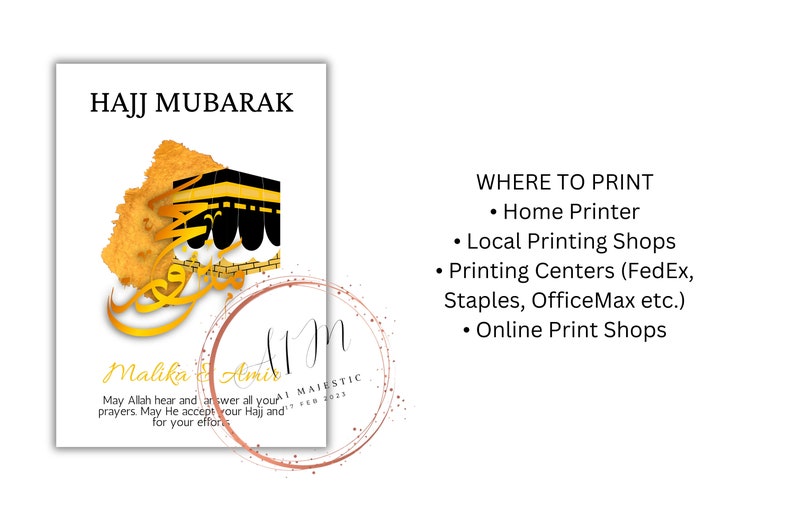 Personalized Couple Hajj Mubarak Template, Haj Gift, Digital Print ...