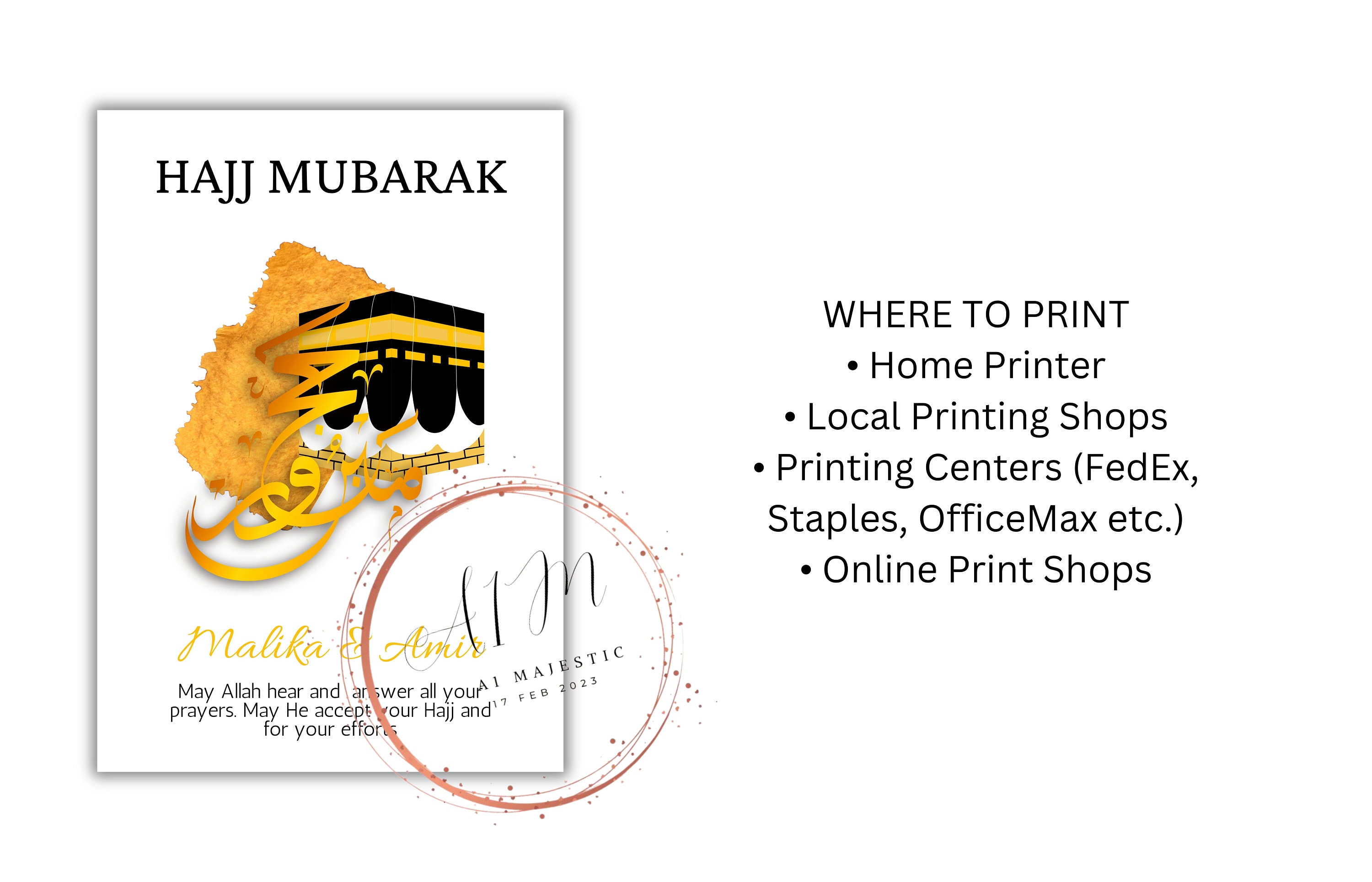 Personalized Couple Hajj Mubarak Template, Haj Gift, Digital Print ...