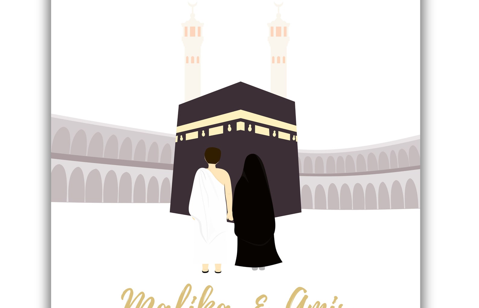 Personalized Couple Umrah Mubarak Template, Umrah Gift, Digital Print ...