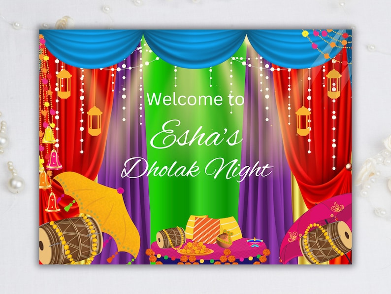 Dholki Welcome Sign as Dholki Decor Digital, Dholki Sign & Dholki ...