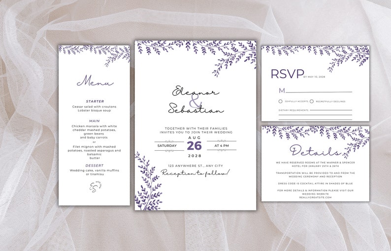 Wedding Invitation Template, Printable Wedding Invitation, Wedding ...