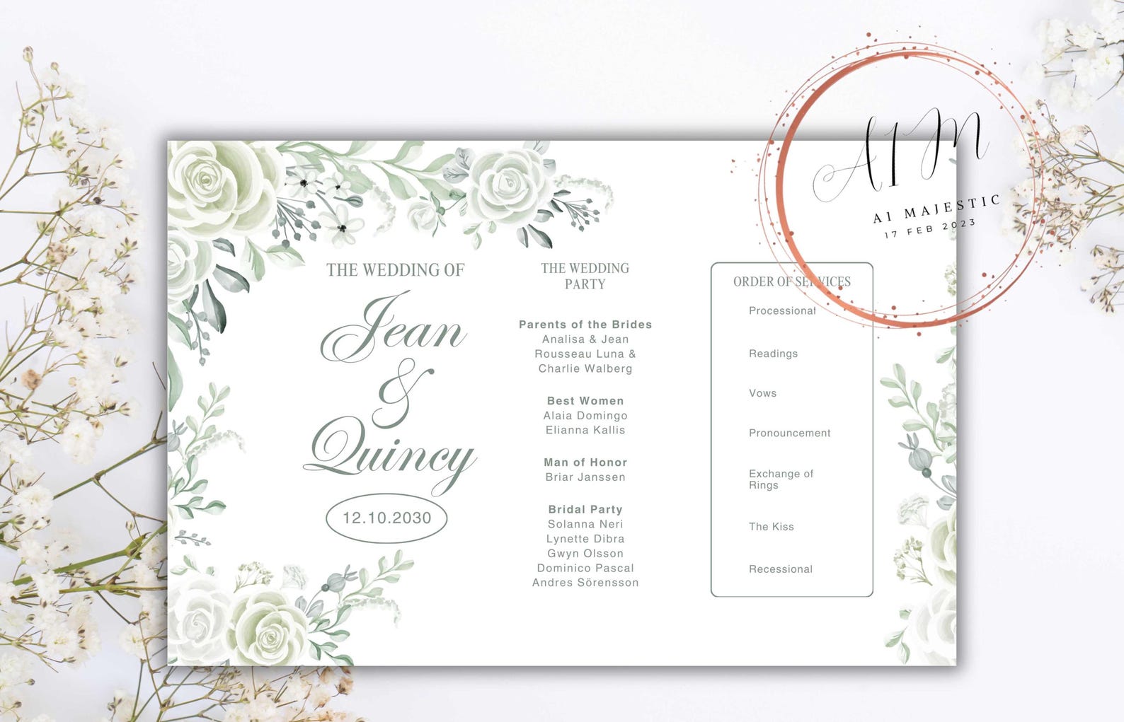 Wedding Program Card Template, Wedding Details Card, Wedding Card ...