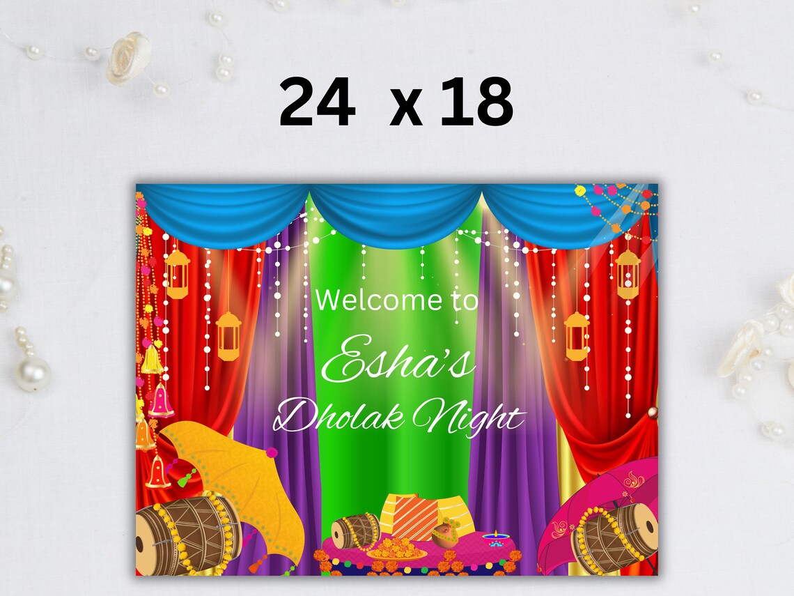 Dholki Welcome Sign as Dholki Decor Digital, Dholki Sign & Dholki ...