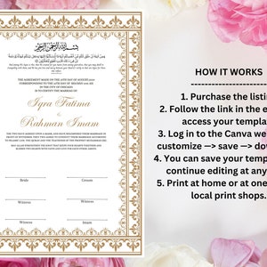 Nikkah Certificate Digital Download Personalised, A4, A3, Template ...