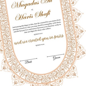 Nikah Contract, Nikkah Certificate, Digital Islamic Marriage Contract ...