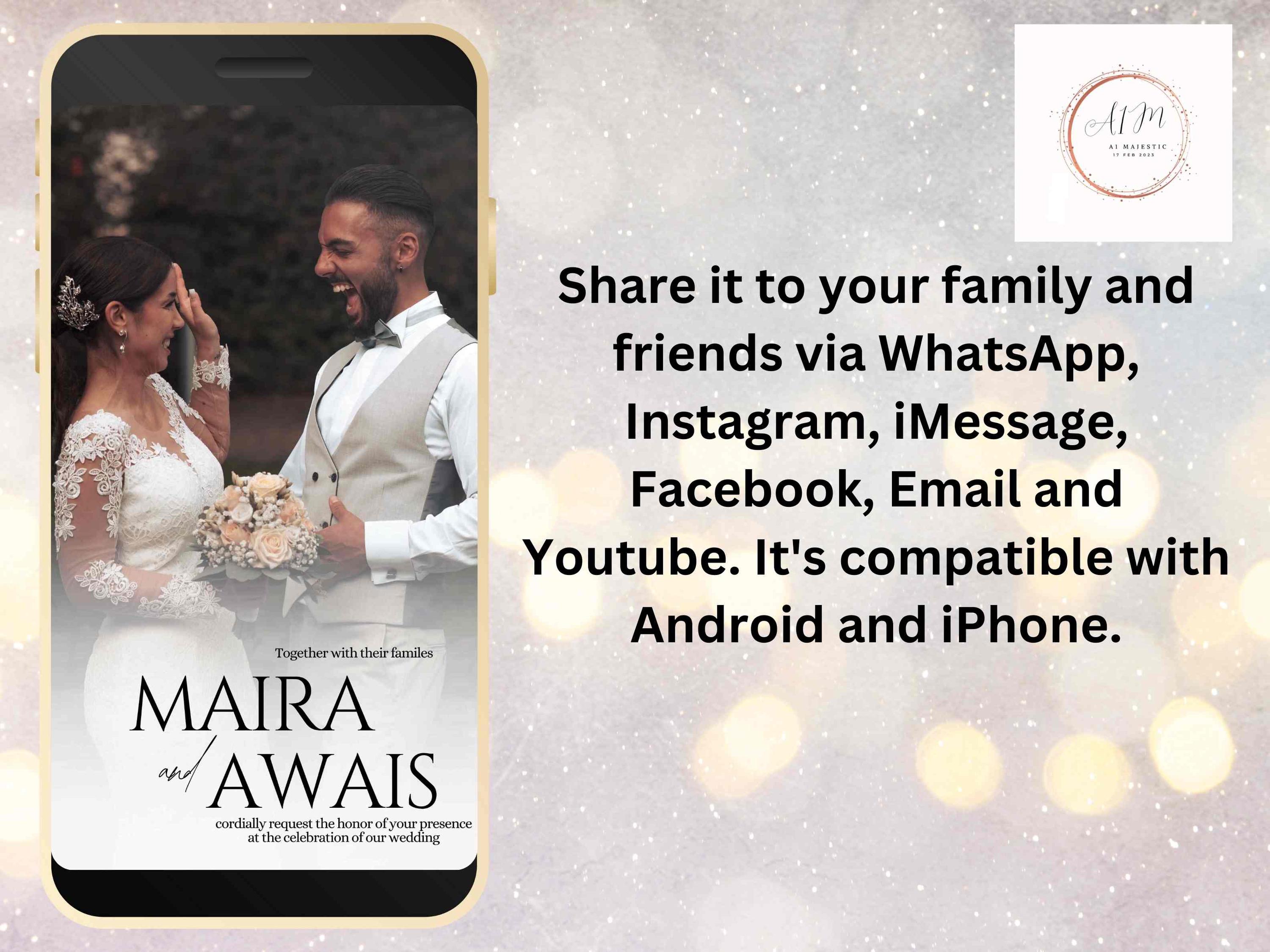 Wedding E-invite Video, Wedding Video Save the Date Template, Animated ...