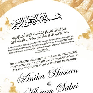 Nikkah Certificate, Nikkah Islamic Marriage Certificate, Printable ...