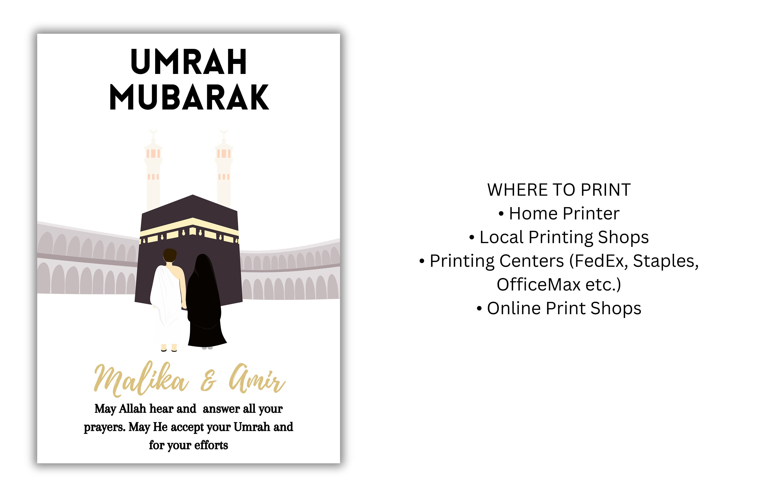 Personalized Couple Umrah Mubarak Template, Umrah Gift, Digital Print ...