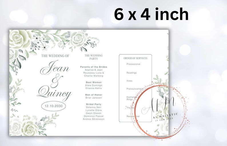 Wedding Program Card Template, Wedding Details Card, Wedding Card ...