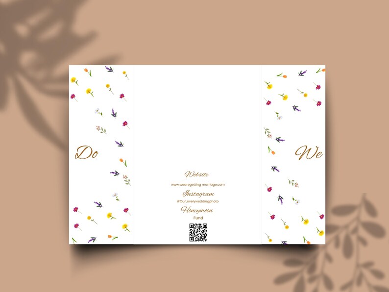 Editable Wedding Invitation Template | Wildflower Gatefold Design ...