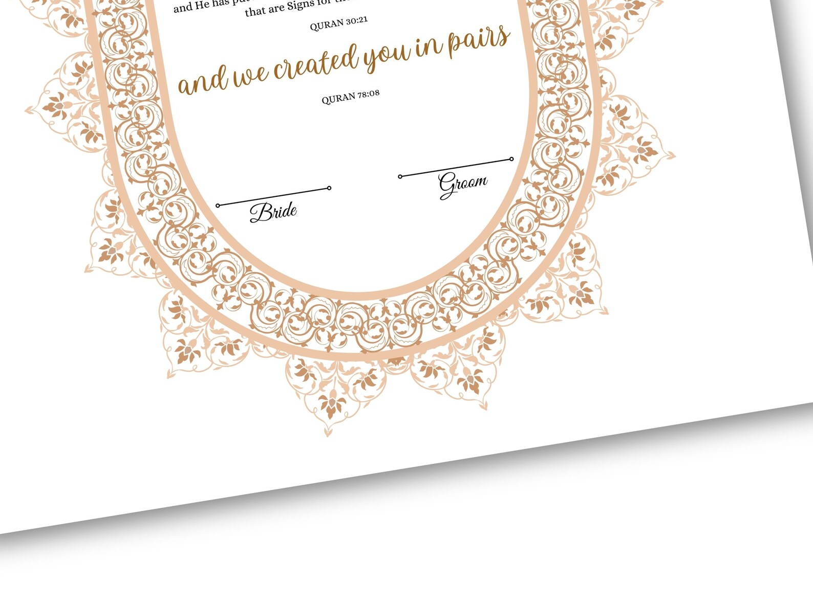 Nikah Contract, Nikkah Certificate, Digital Islamic Marriage Contract ...