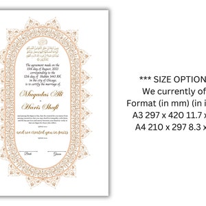 Nikah Contract, Nikkah Certificate, Digital Islamic Marriage Contract ...