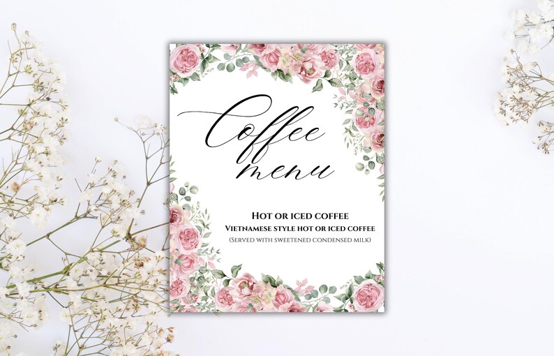 Menu Wedding Sign, Coffee Bar Wedding Sign, Modern Wedding Sign ...