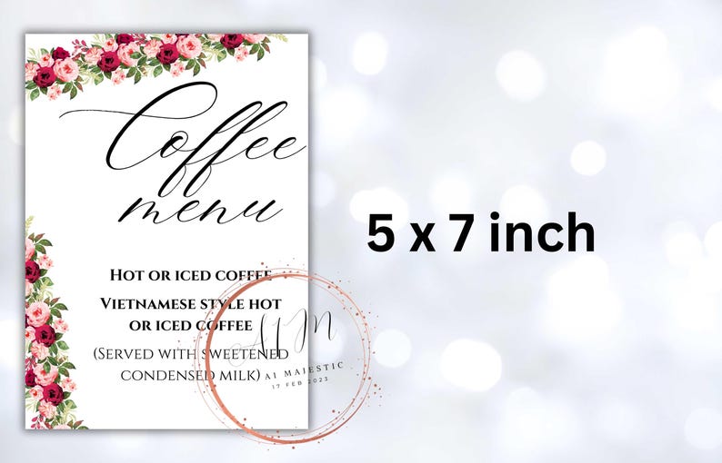 Menu Wedding Sign, Coffee Bar Wedding Sign, Modern Wedding Sign ...