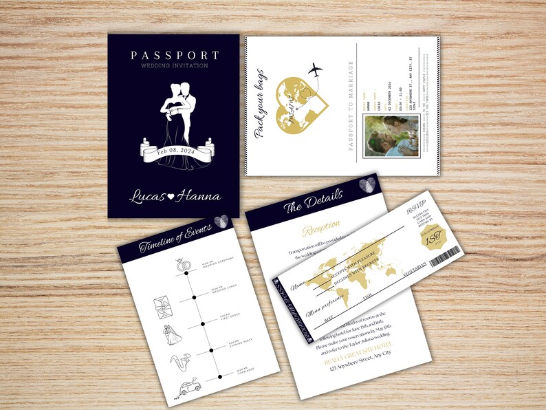 Passport Wedding Invitation, Passport Wedding Invitation Template ...