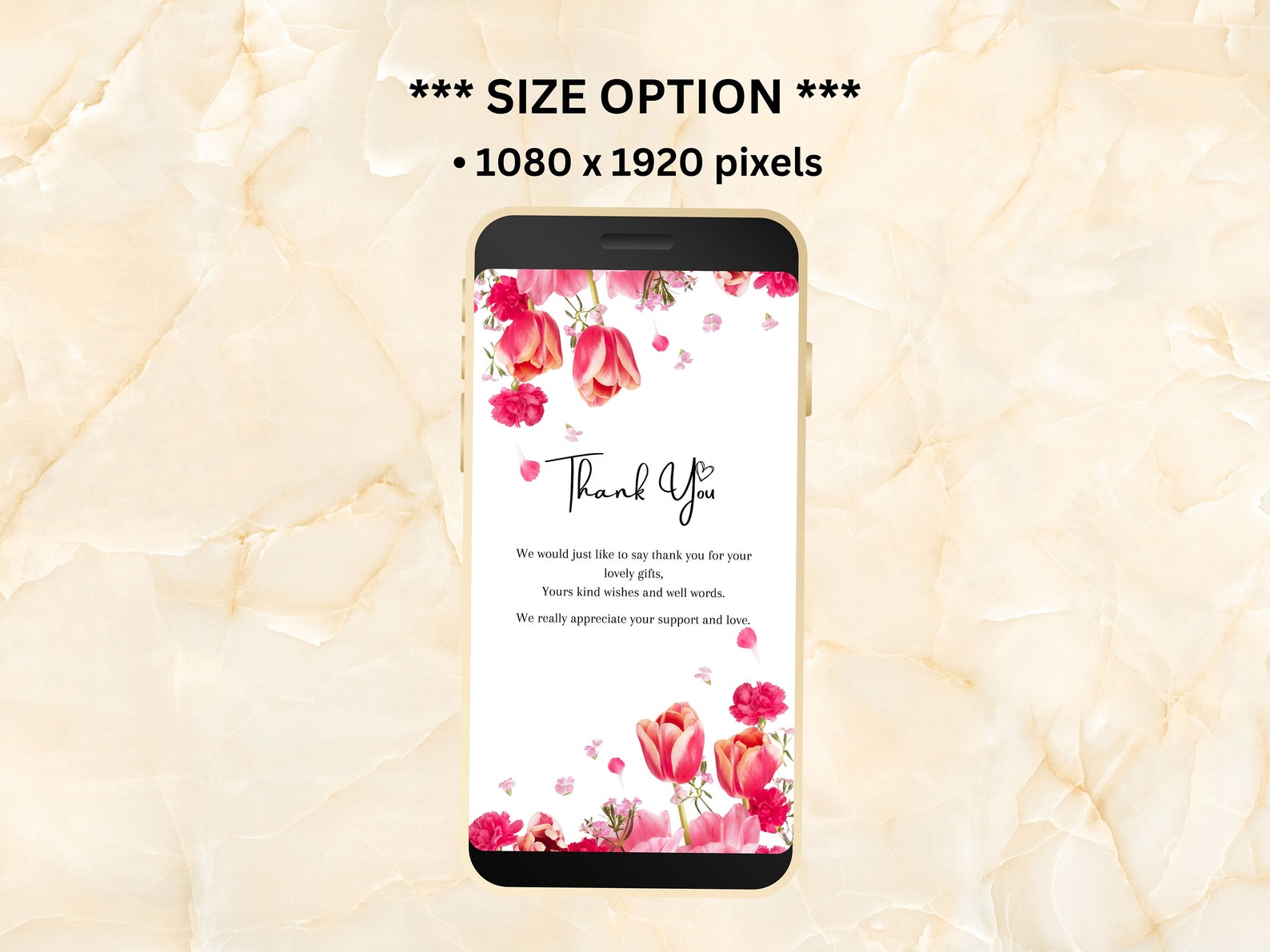 Floral Electronic Thank You Card Template Digital, Editable Digital ...