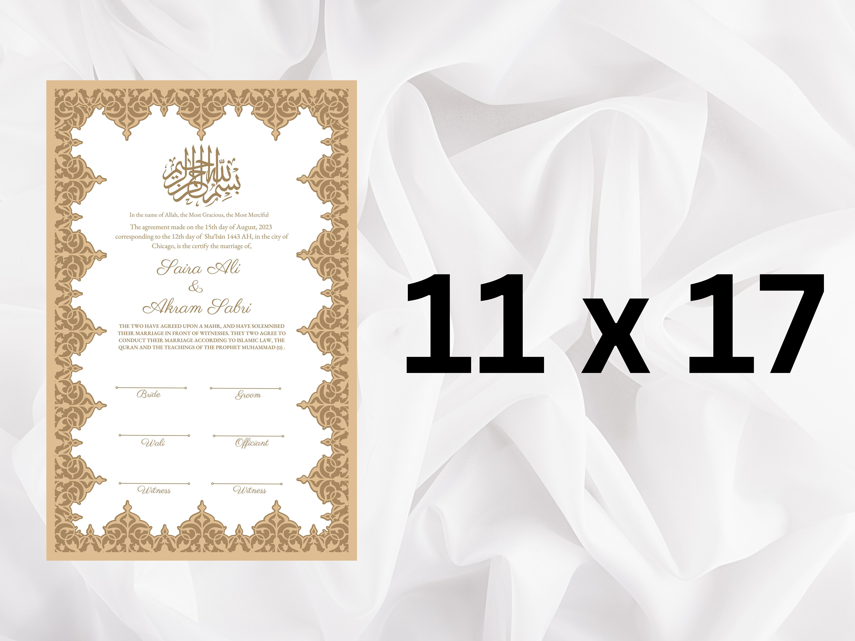 Nikkah Certificate Template Easy to Edit Muslim Nikkah - Etsy