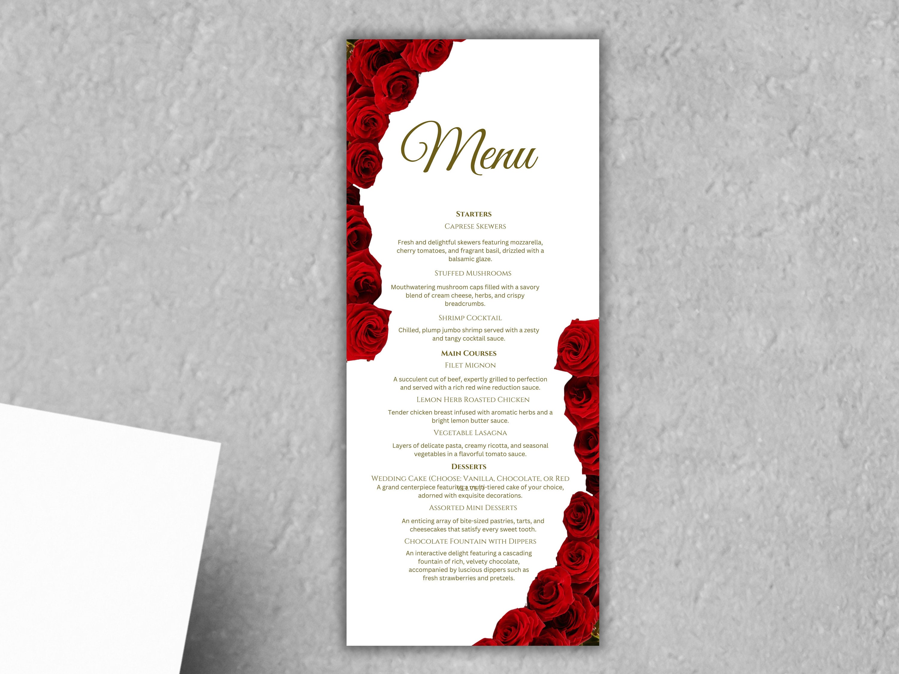 Red Rose Wedding Invitation Set, Red Rose RSVP, Dark Red Floral ...