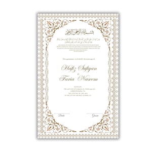 Luxury Nikkah Contract, Digital Printable Personalised Customised ...