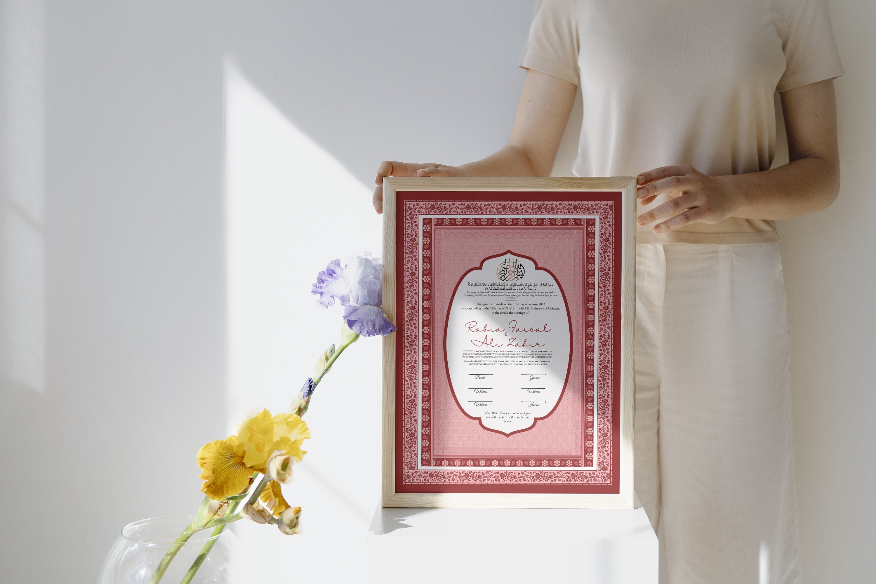 Muslim Wedding Contract, Custom Luxury Nikkah Contract,premium Hand ...