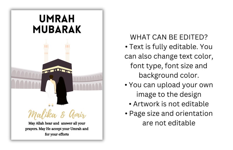 Personalized Couple Umrah Mubarak Template, Umrah Gift, Digital Print ...