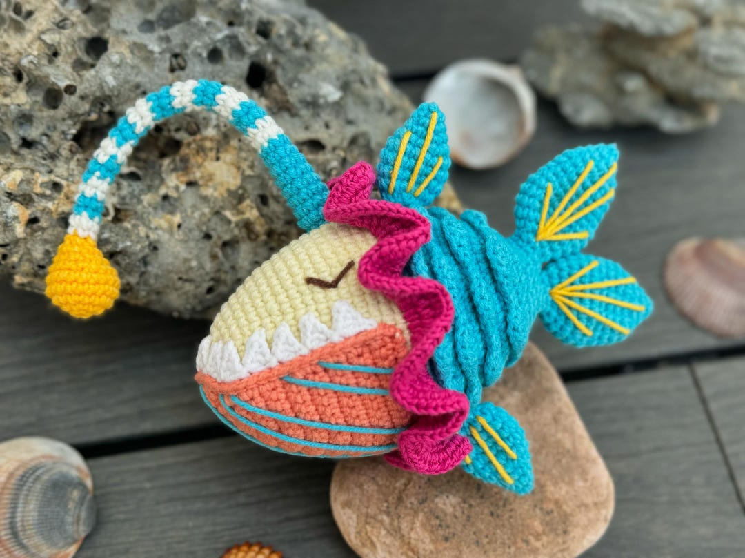 Deep Sea Angler Fish – Crochet Plush Toy | Handmade Deep Ocean Light ...