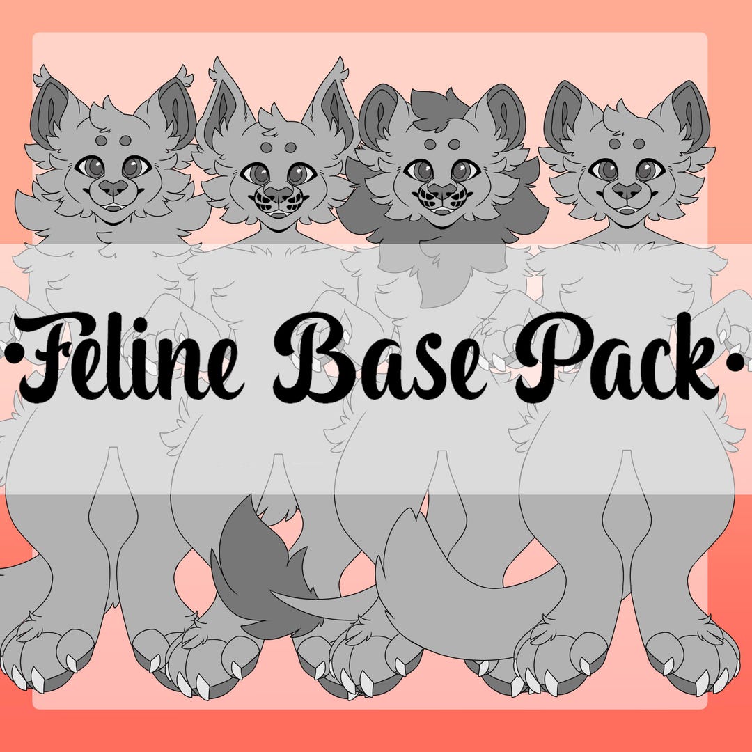 Feline Base Pack, Furry Art - Etsy