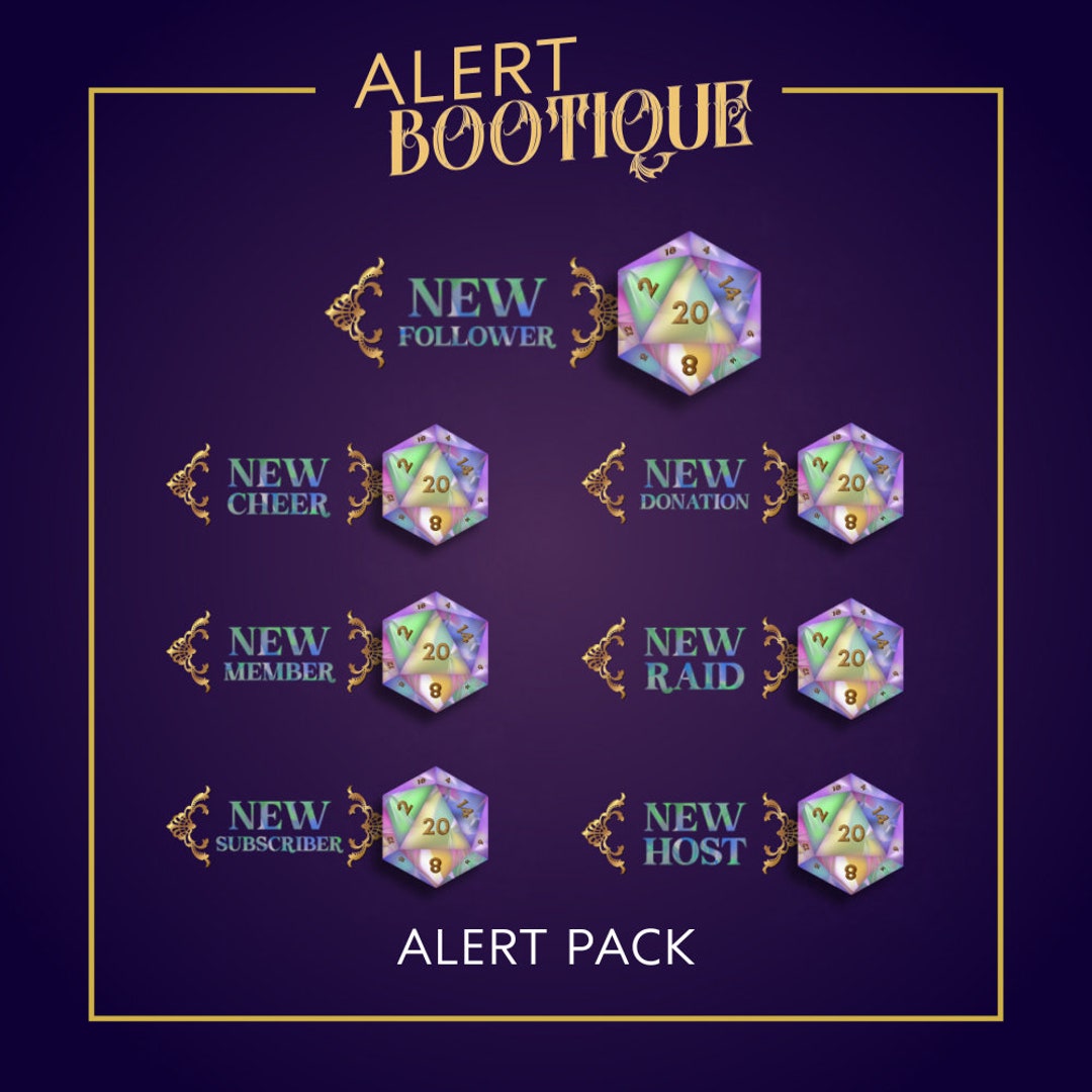 D20 Dungeons and Dragons Stream Alerts - Etsy