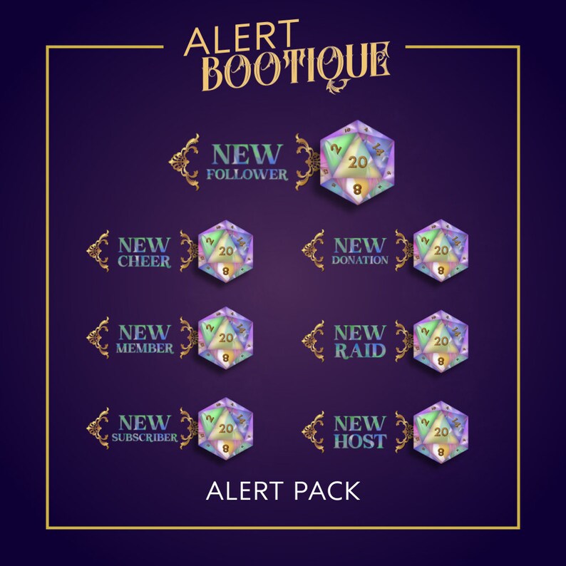 D20 Dungeons and Dragons Stream Alerts - Etsy