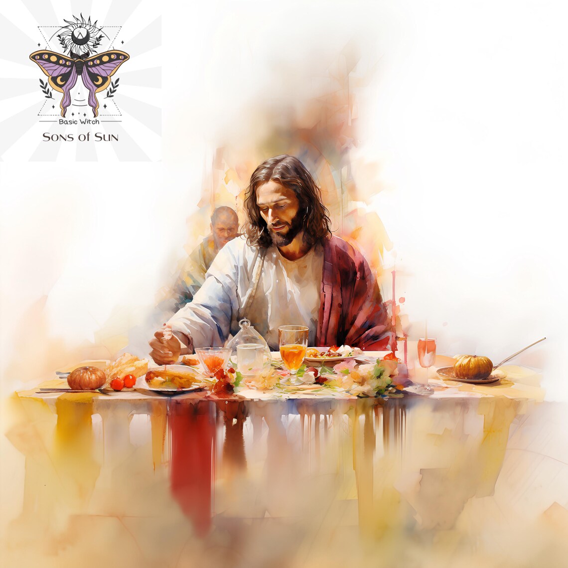 Jesus Portrait SVG PNG, Watercolor Artwork Download, Christian Print ...