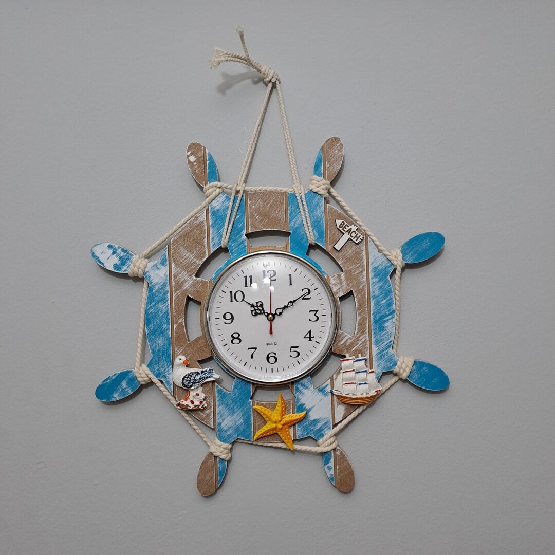 Watch Steering Wheel Decorative Watch Steering Wheel in Nautical Style ...