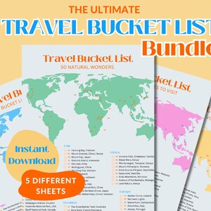 Ultimate Travel Bucket List Bundle Travel Poster Print Travel Gift for ...