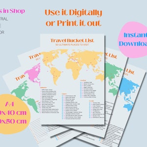 Ultimate Travel Bucket List Bundle Travel Poster Print Travel Gift for ...